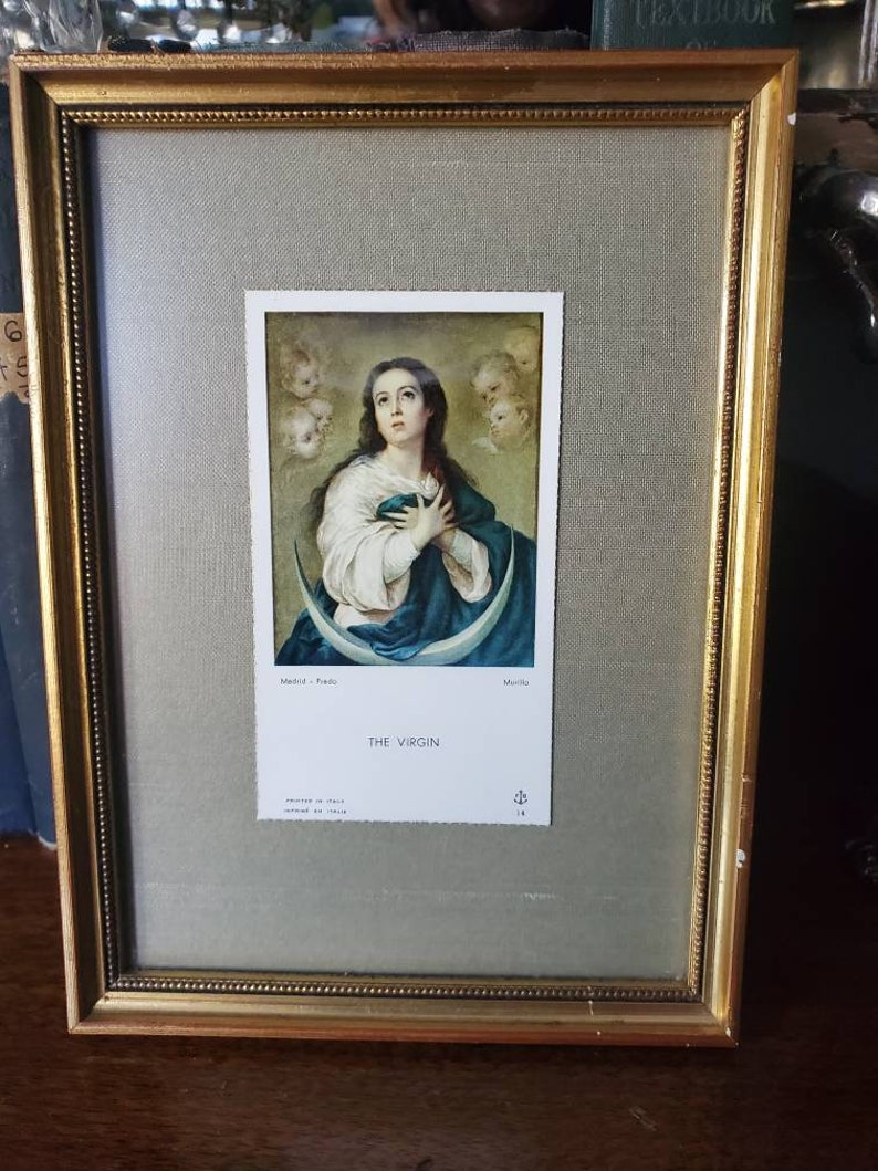 Framed Immaculate Conception Prayer Card Murillo Italy Virgin - Etsy