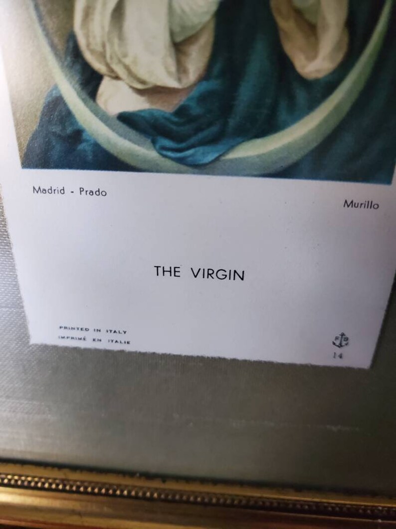 Framed Immaculate Conception Prayer Card Murillo Italy Virgin - Etsy
