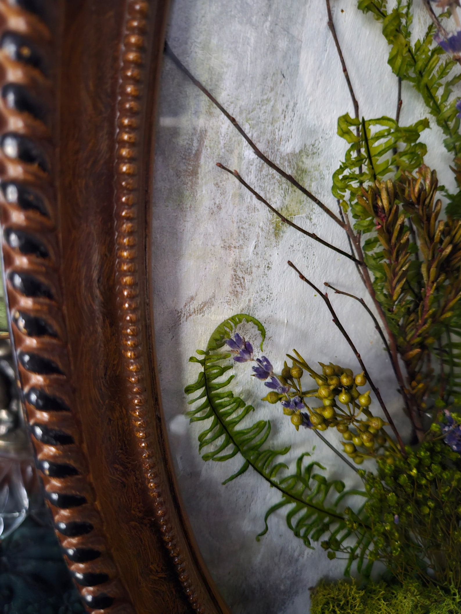 Large Oval Convex Frame Dried Flower Botanical Art Handmade - Etsy