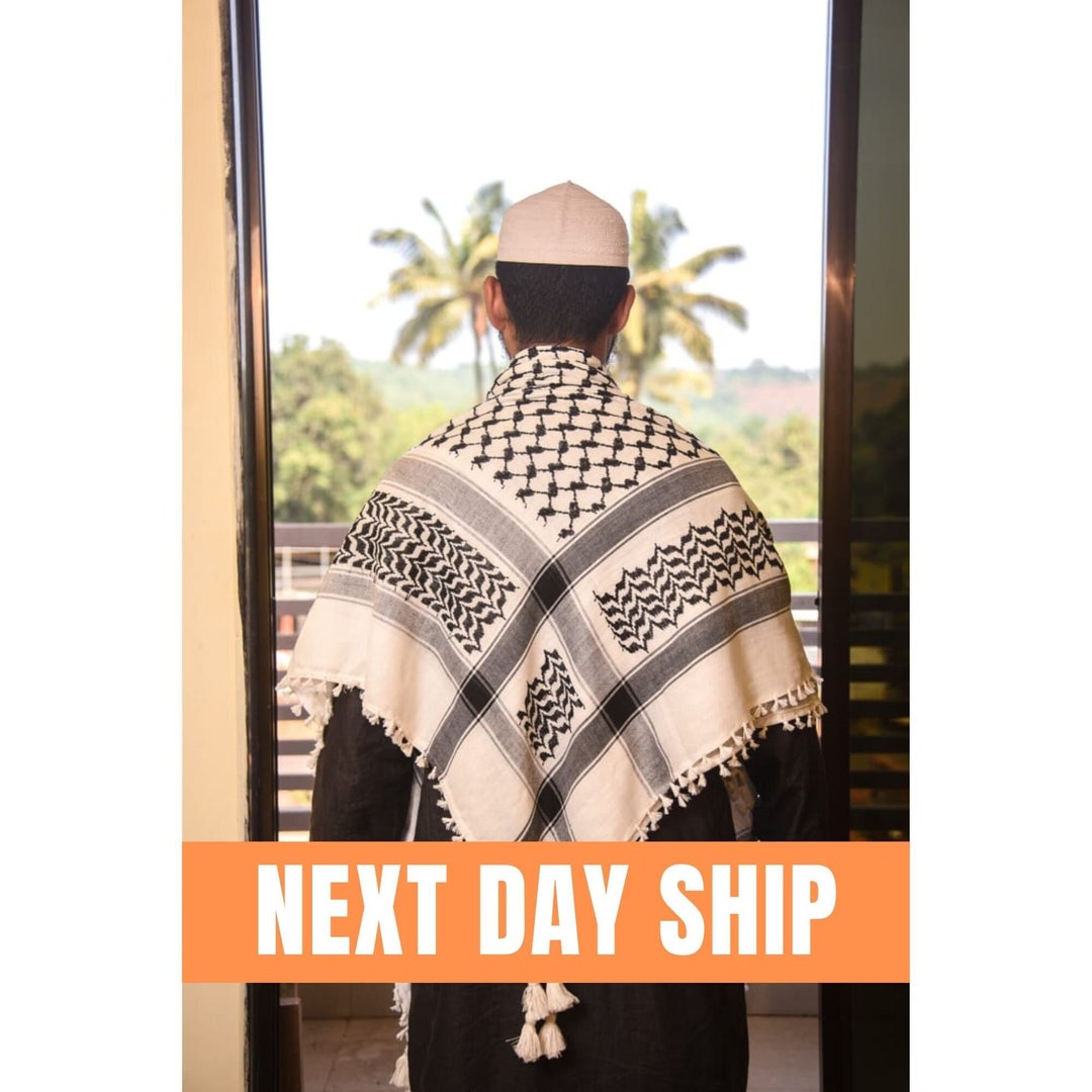 Palestine Keffiyeh Kufiya Scarf 4848 Traditional Shemagh With Tassels ...