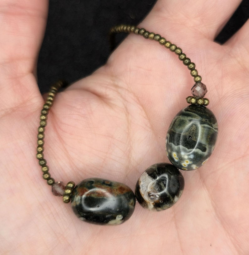 Handcrafted Ocean Jasper Necklace: Boho Chic Everyday Wear, Jewelry ...
