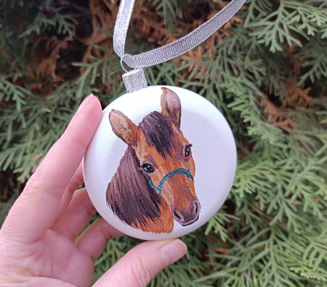 Hand-painted Horse Portrait Ornament: Personalized Christmas Bauble - Etsy