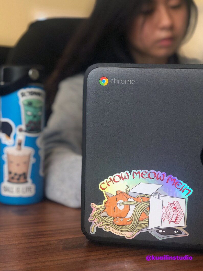 Chow meow mein pegatina holográfica especial - Etsy España