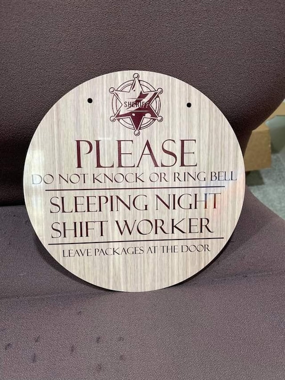 Night Shift Worker Sleeping Sign | Etsy