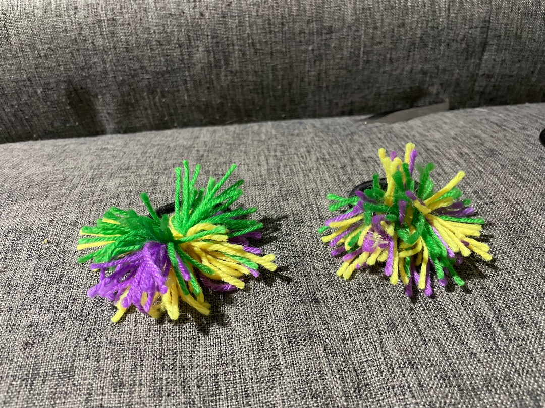 Mardi Gras Hair Pom Poms - Etsy
