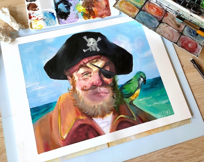 Painty the Pirate - Spongebob Squarepants Watercolor - Etsy