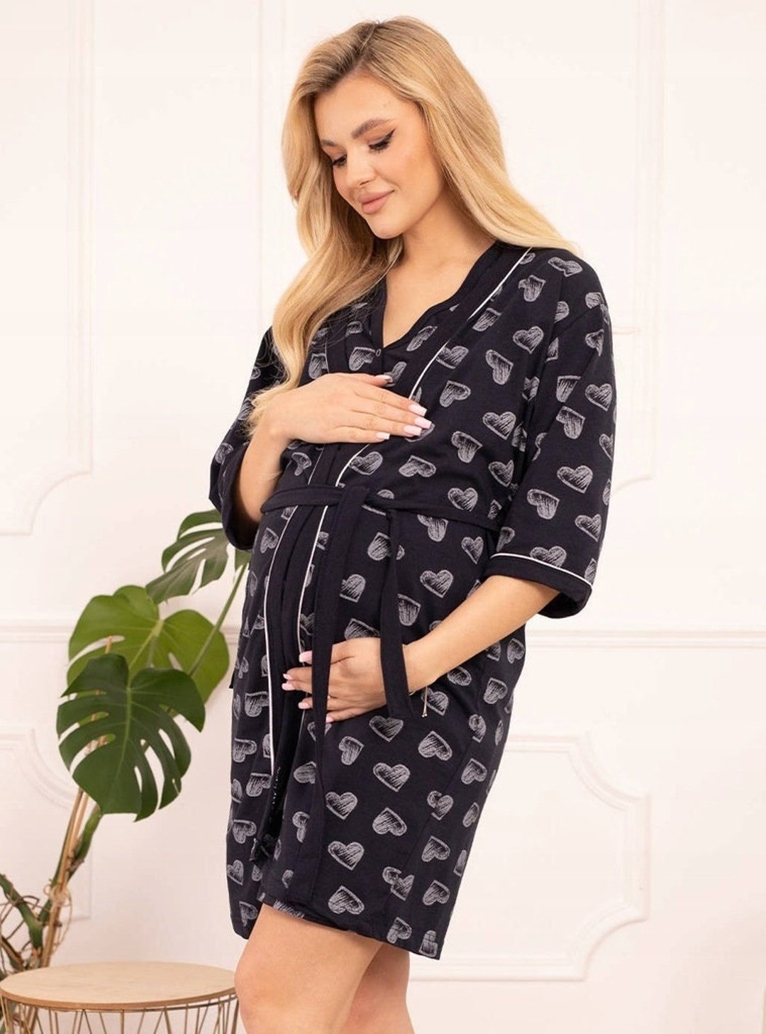 Maternity Dressing Gown Pregnancy Postpartum Gown Nursing Hospital ...