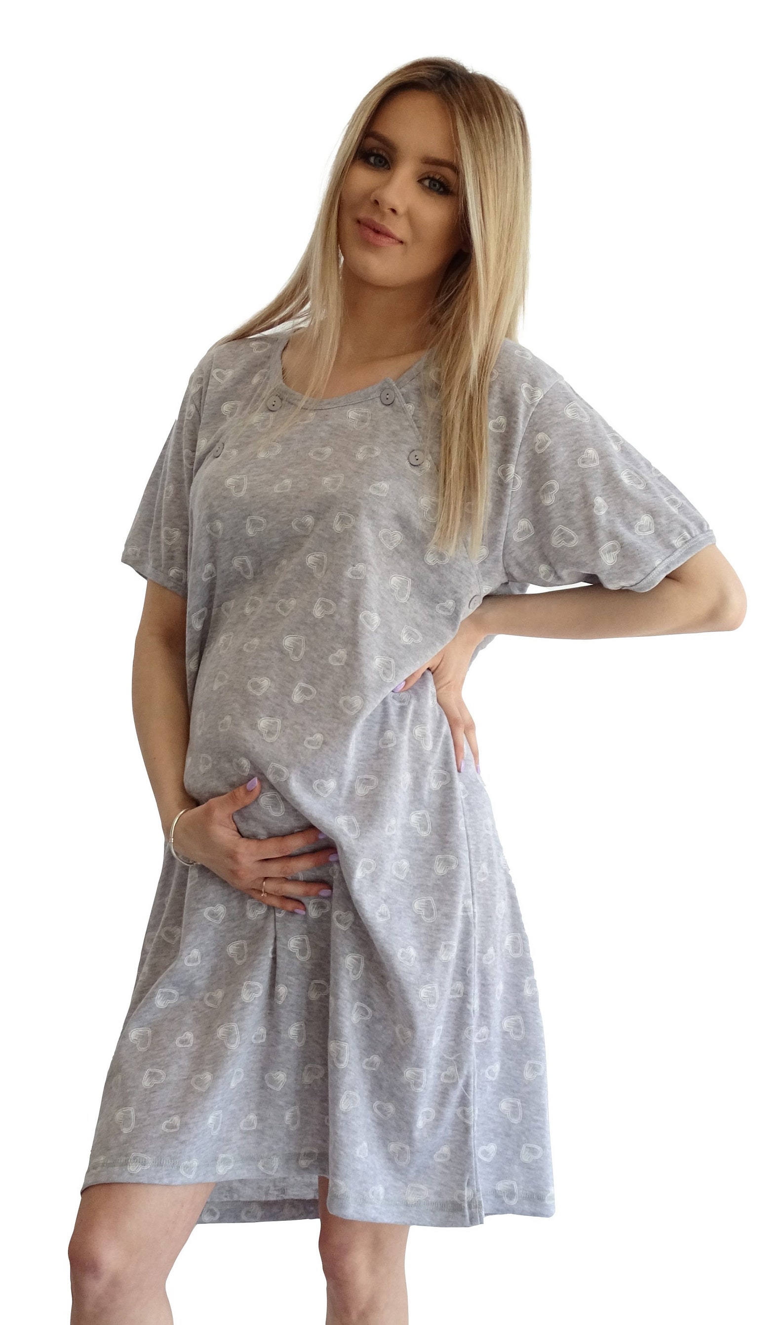 Cotton Birthing Gown: Maternity Hospital Nightdress With Heart Print - Etsy