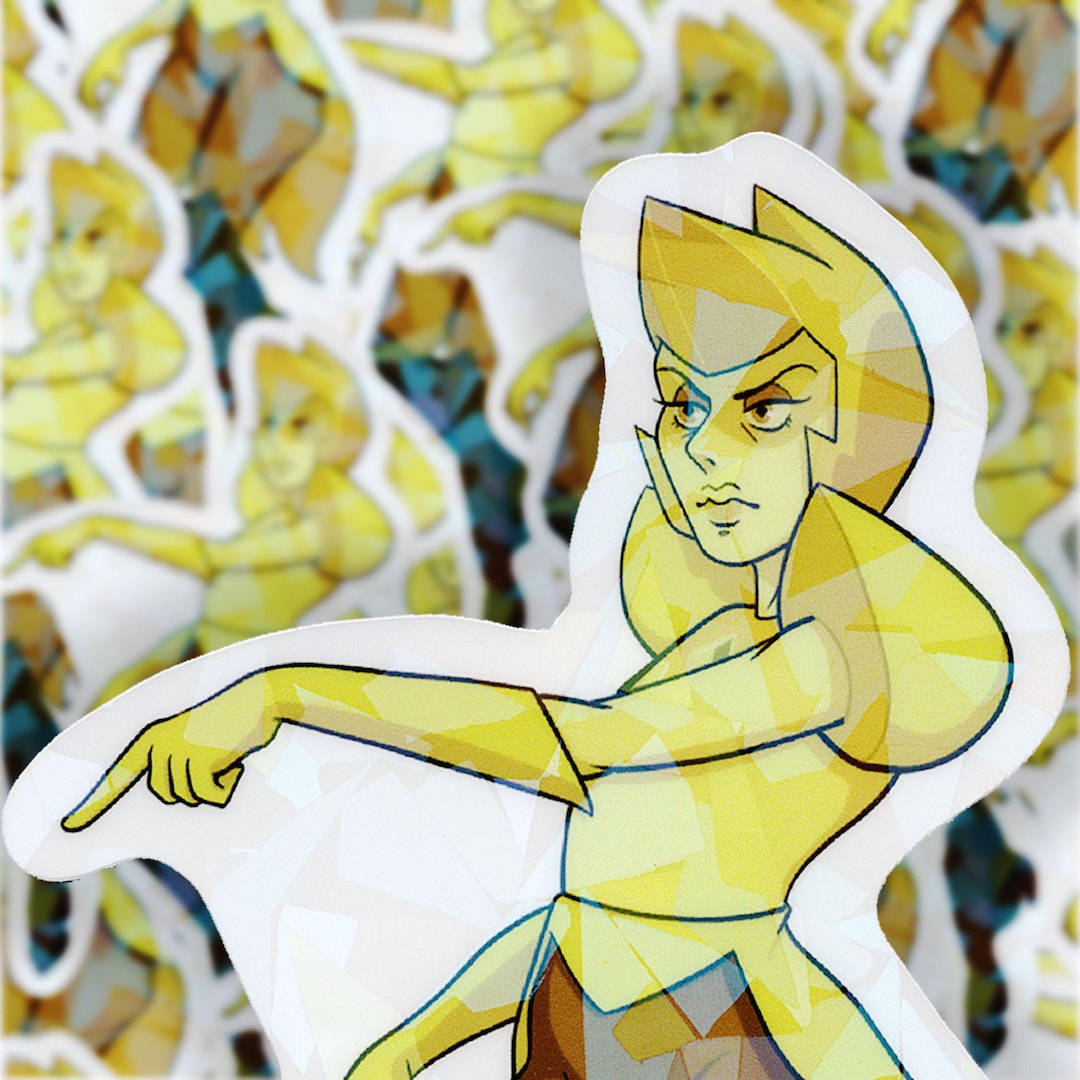 Yellow Diamond Steven Universe Sticker 3.5", Holographic Shattered Gem ...