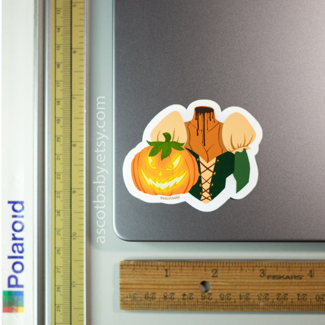 Headless Pumpkin Girl Vinyl Sticker (3") | Halloween Spooky Stickers - Etsy