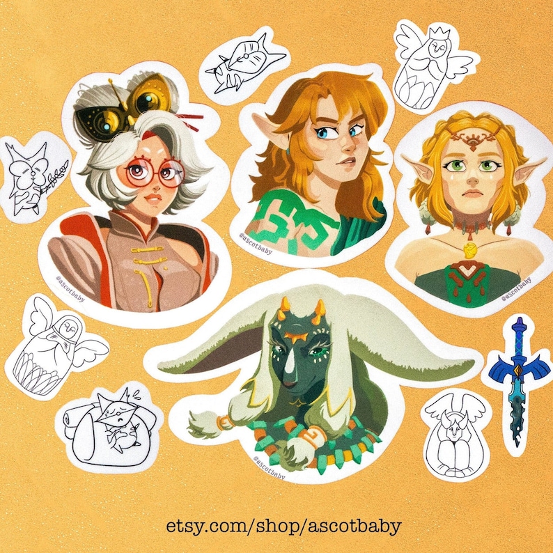 TOTK Vinyl Stickers Rauru Link Zelda Purah Koruks - Etsy
