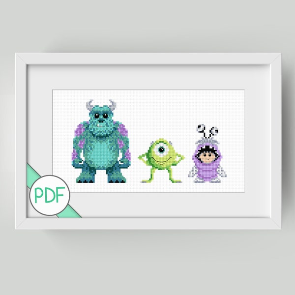Monster Cross Stitch - Etsy