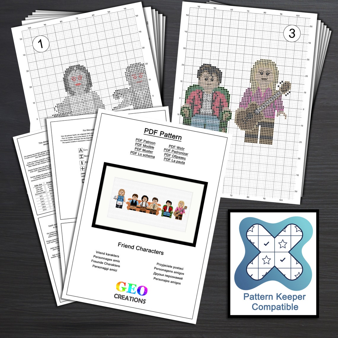 Friend Characters Cross Stitch Pattern PDF INSTANT DOWNLOAD - Etsy