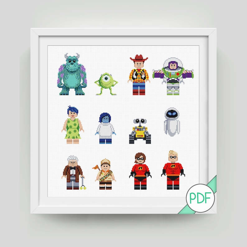 Animated Characters Cross Stitch Pattern, PDF INSTANT DOWNLOAD - Etsy UK