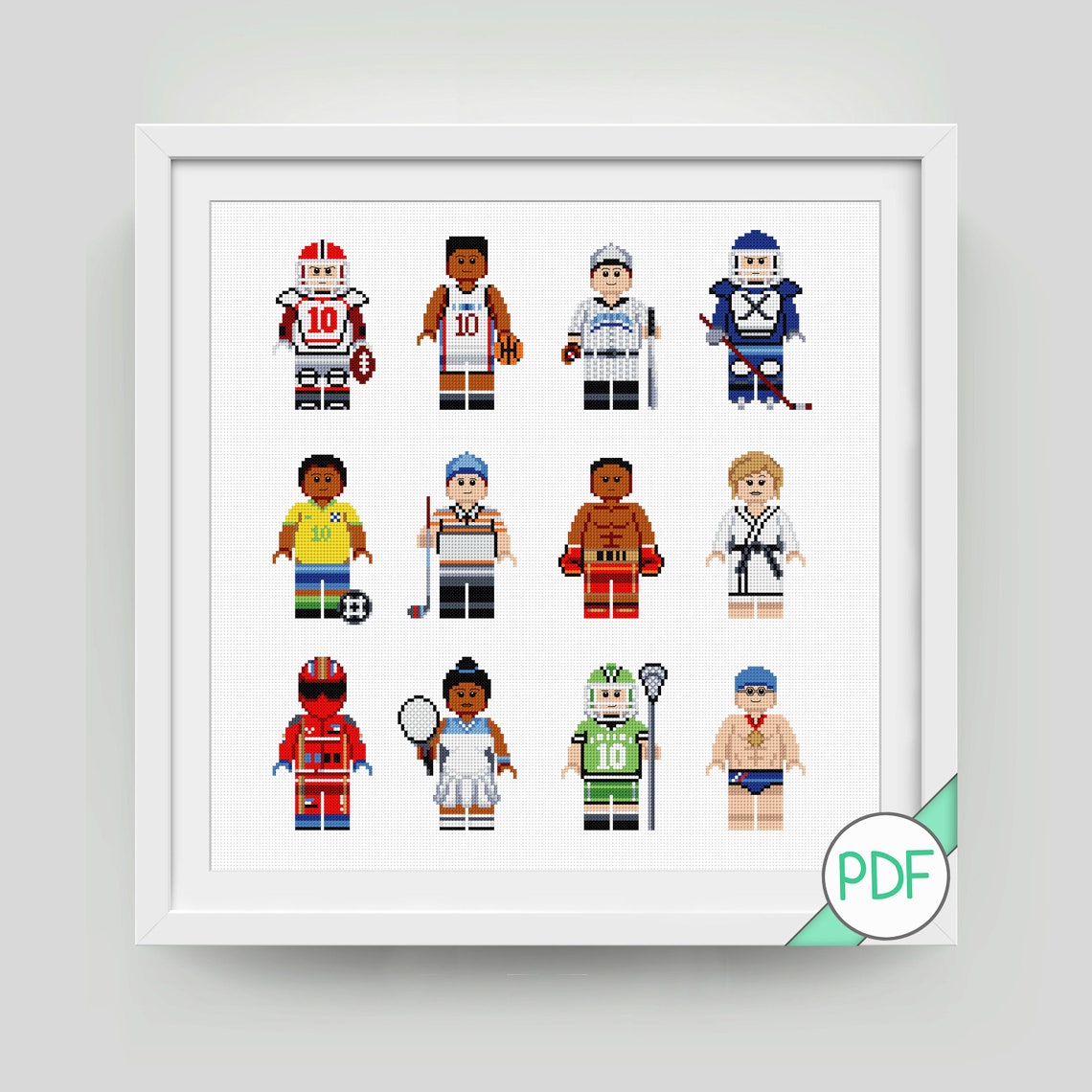 Collection of Sports Character Cross Stitch Pattern PDF - Etsy