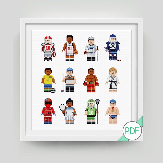Collection of Sports Character Cross Stitch Pattern PDF - Etsy