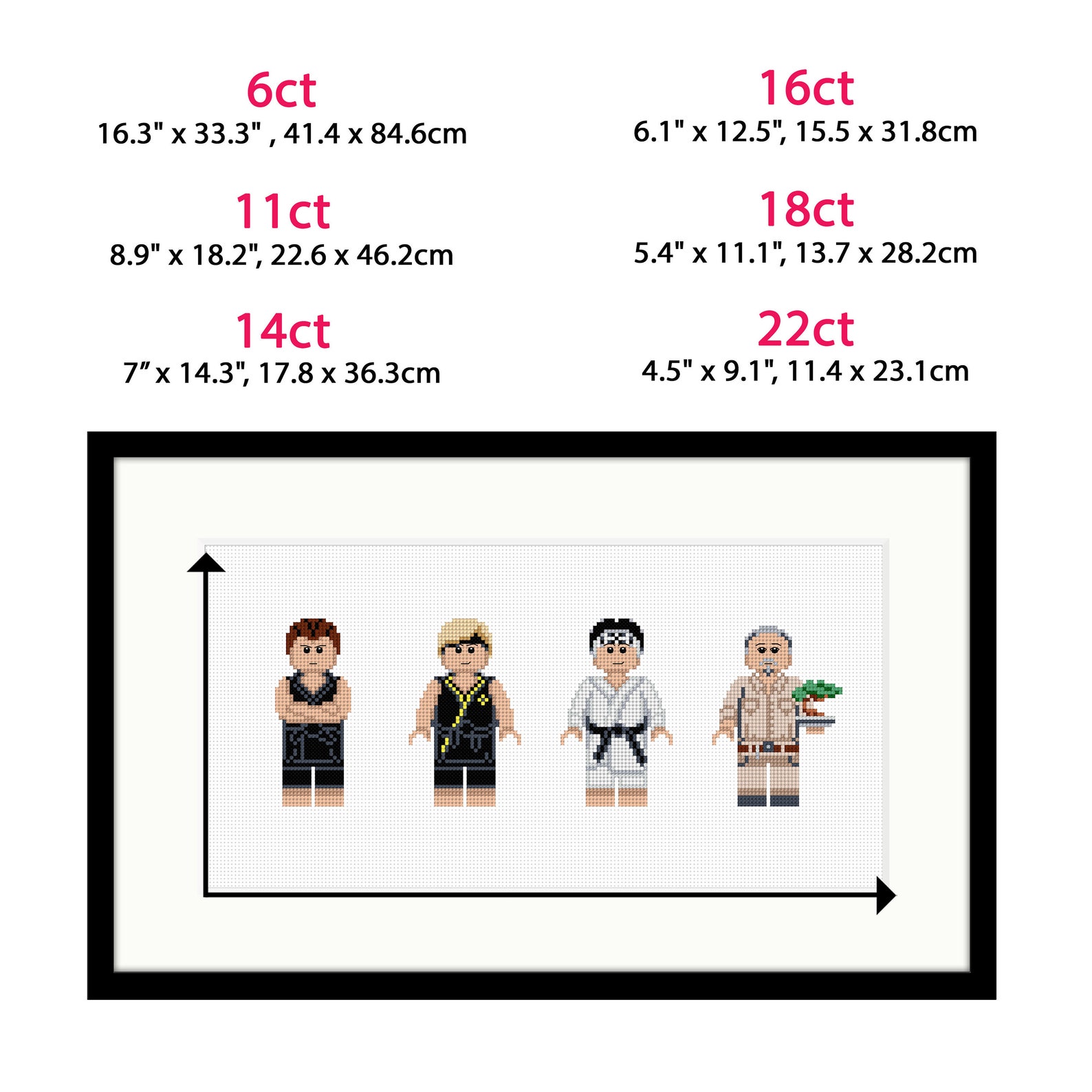 Karate Characters Cross Stitch Pattern, PDF INSTANT DOWNLOAD - Etsy