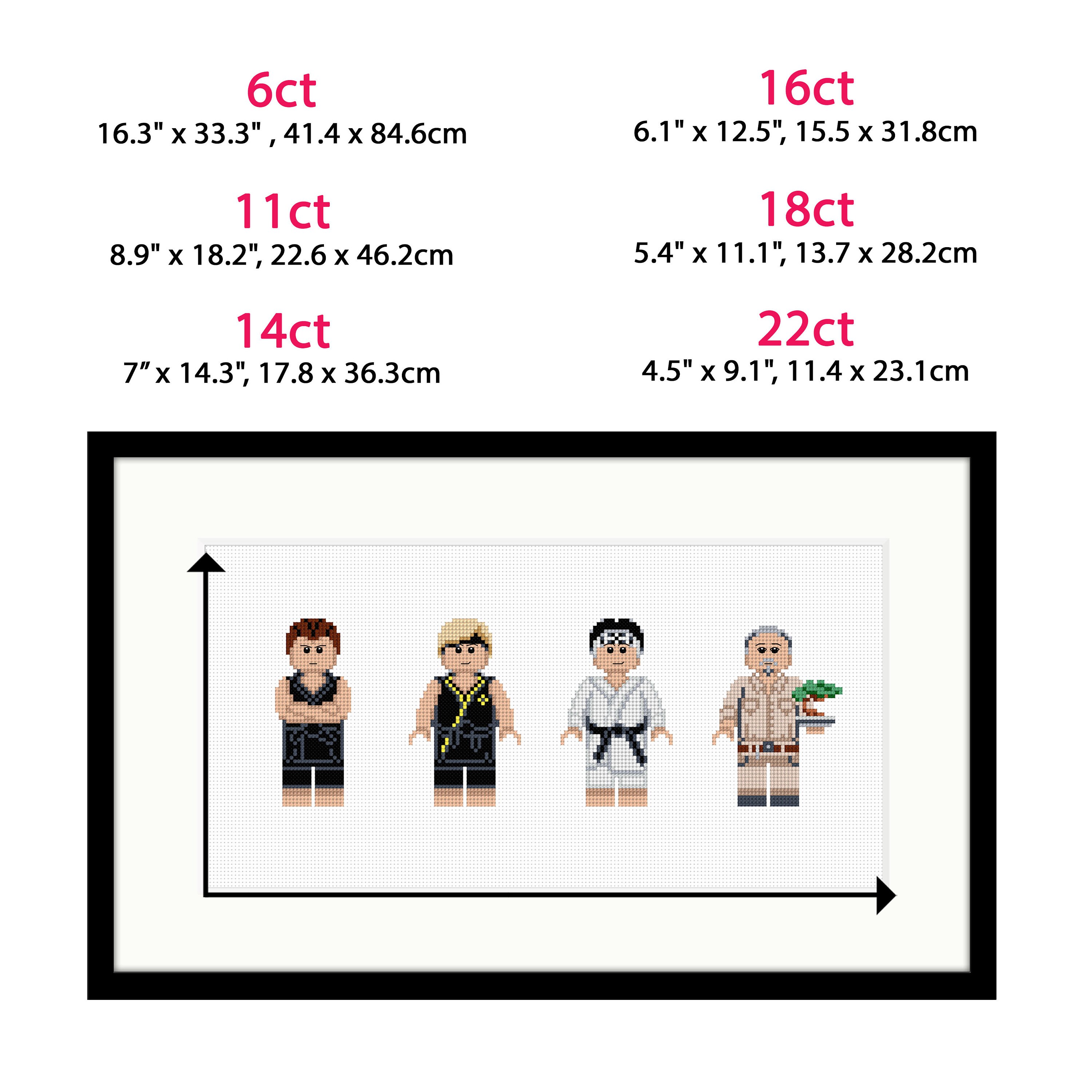 Karate Characters Cross Stitch Pattern, PDF INSTANT DOWNLOAD - Etsy