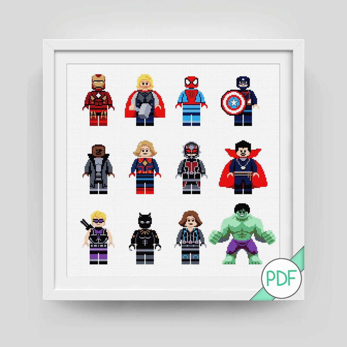 Cross Stitch Pattern: Collection of Comic Book Superhero - Etsy