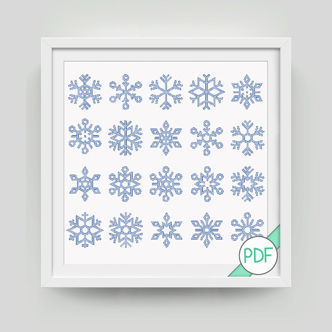 Cross Stitch Patterns: Snowy Night Pattern and 20 Snowflake Designs ...