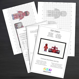 Cross Stitch Pattern: Formula One Racing Driver and Car, PDF INSTANT ...