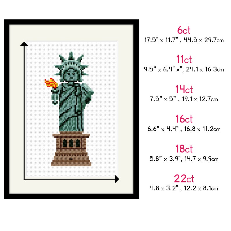 Cross Stitch Pattern: the Statue of Liberty PDF INSTANT - Etsy