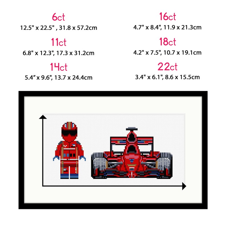 Cross Stitch Pattern: Formula One Racing Driver and Car PDF - Etsy UK
