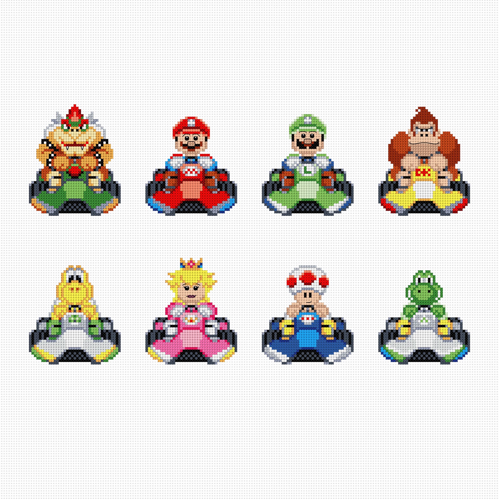 Cross Stitch Pattern: Go-kart Characters, PDF INSTANT DOWNLOAD - Etsy