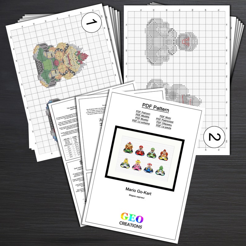 Cross Stitch Pattern: Go-kart Characters, PDF INSTANT DOWNLOAD - Etsy