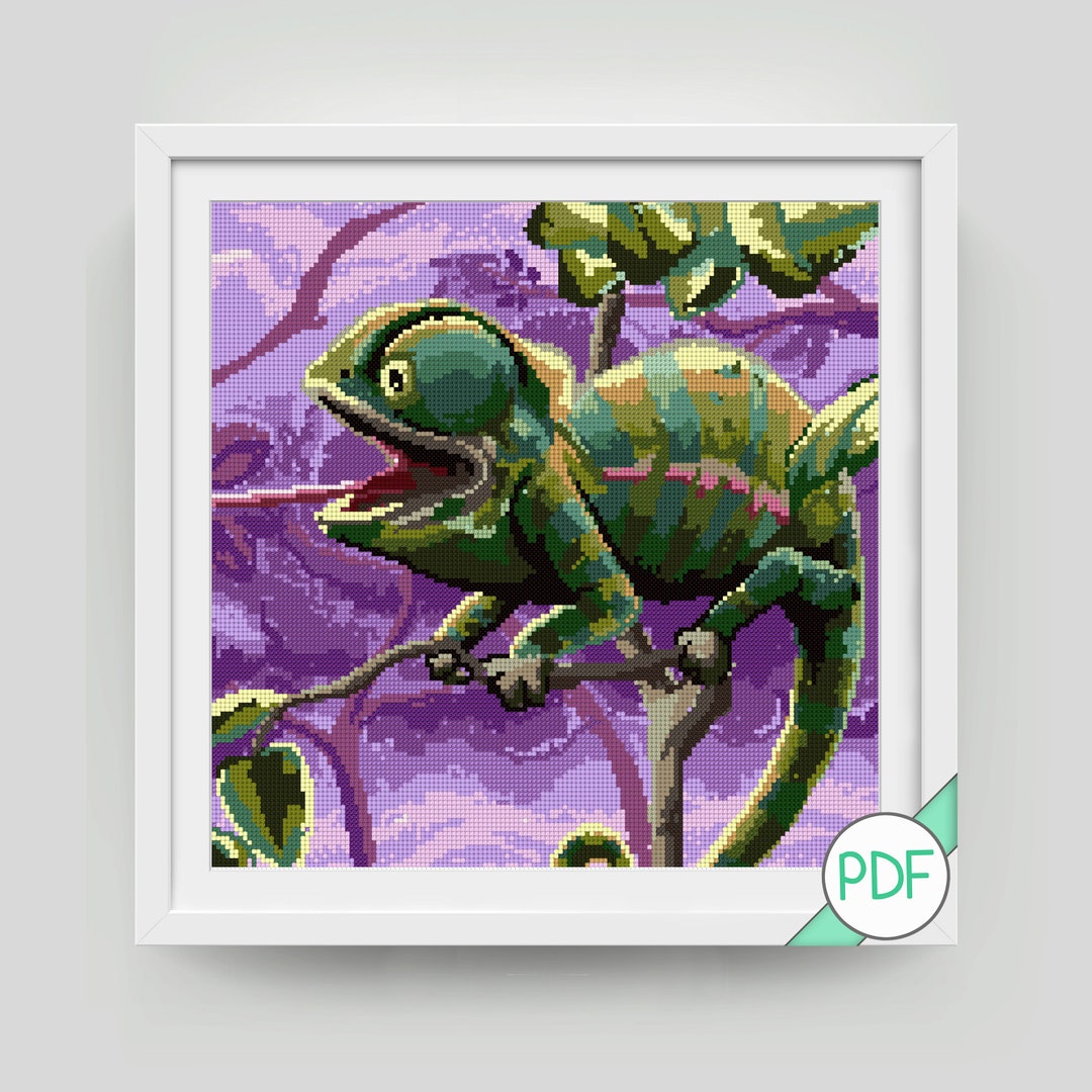 Chameleon Cross Stitch Pattern PDF INSTANT DOWNLOAD - Etsy