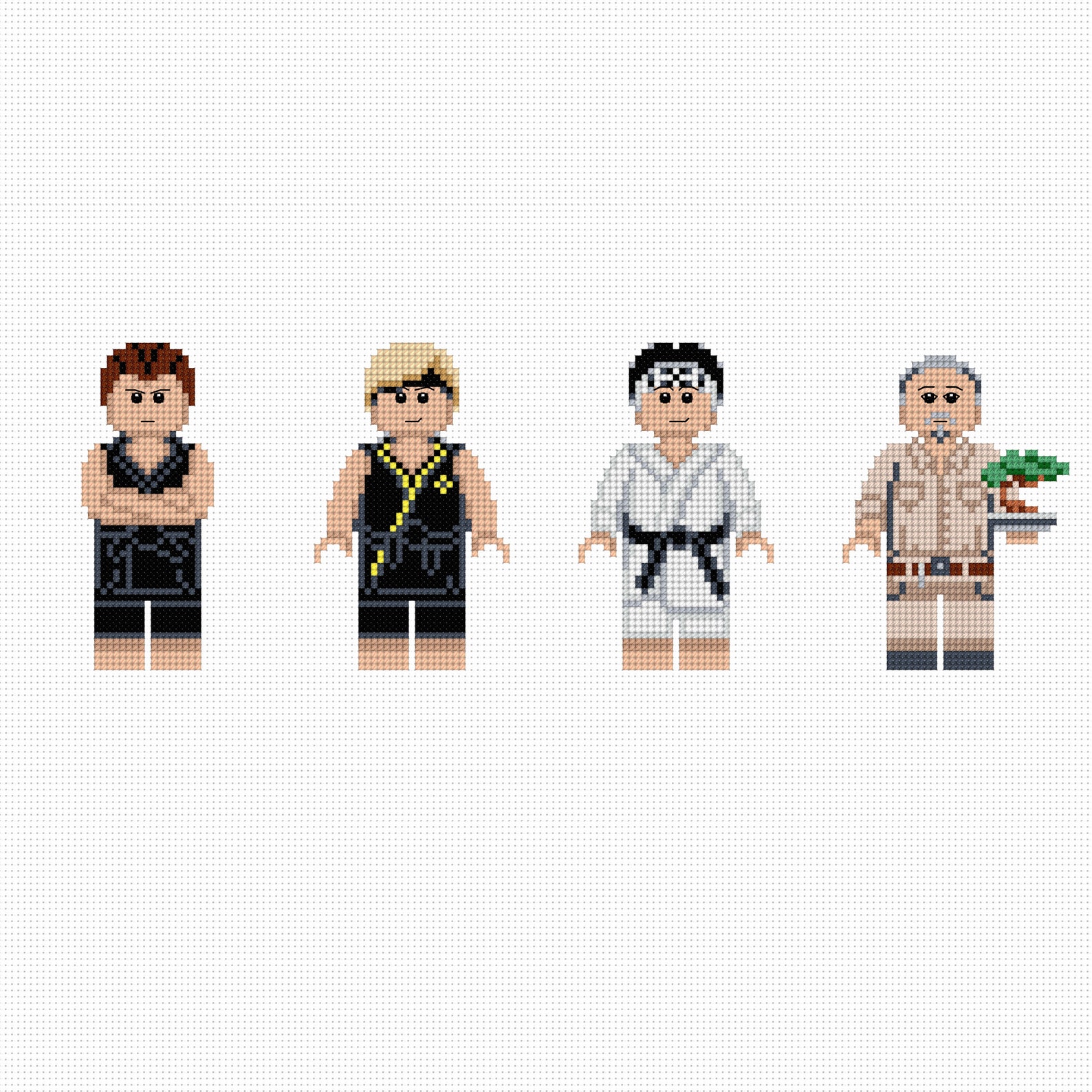 Karate Characters Cross Stitch Pattern, PDF INSTANT DOWNLOAD - Etsy