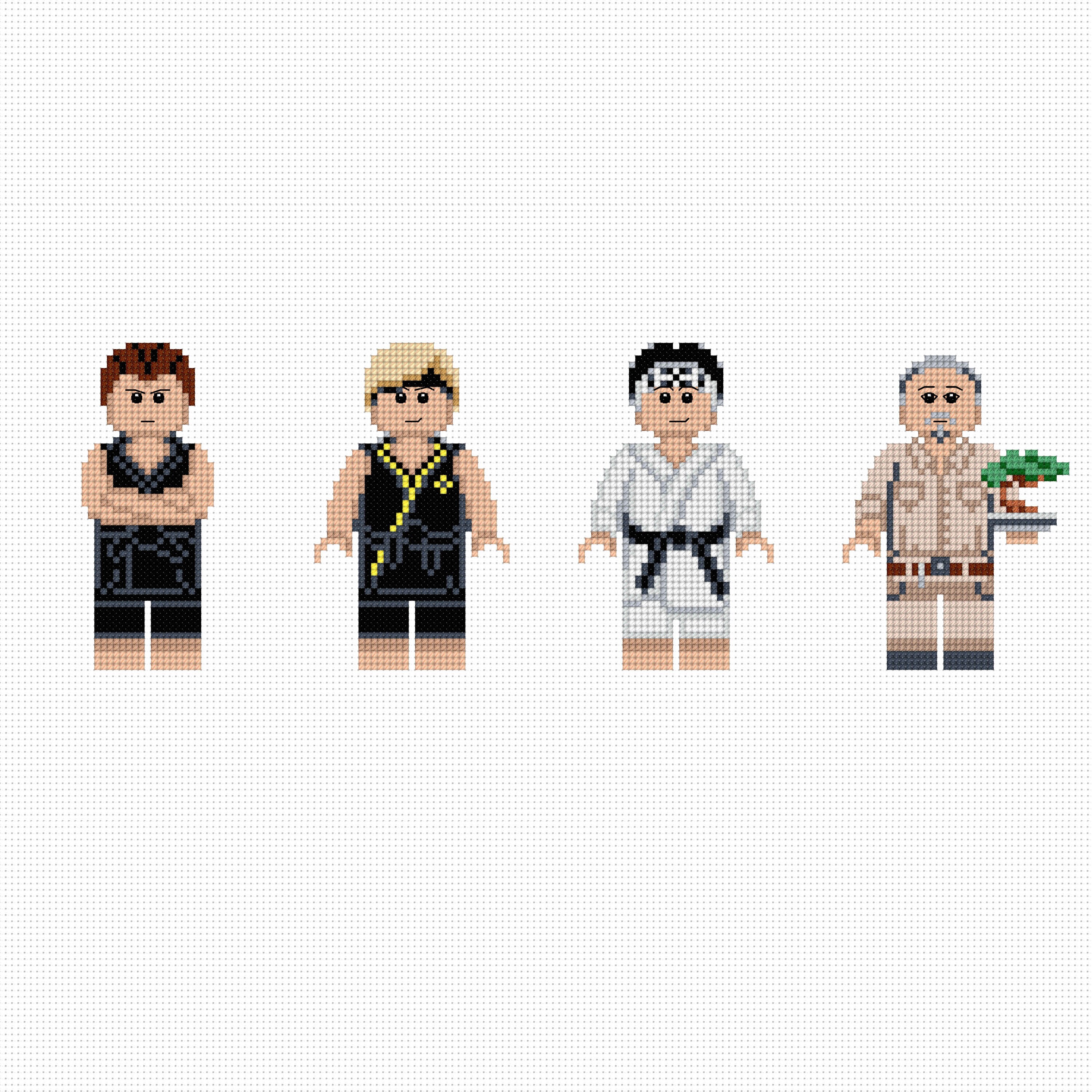 Karate Characters Cross Stitch Pattern, PDF INSTANT DOWNLOAD - Etsy