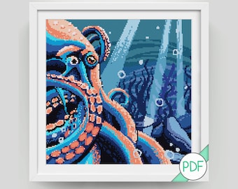 Kraken Sinking Ship Cross Stitch Pattern, PDF Instant Download, Sea ...