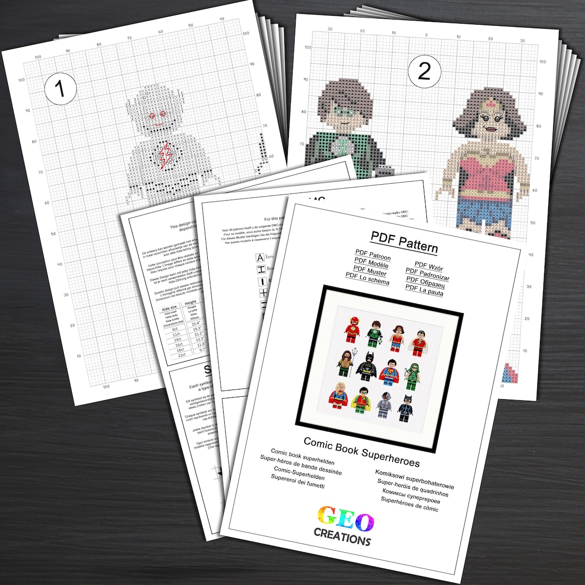 Superhero Characters Cross Stitch Pattern PDF INSTANT | Etsy