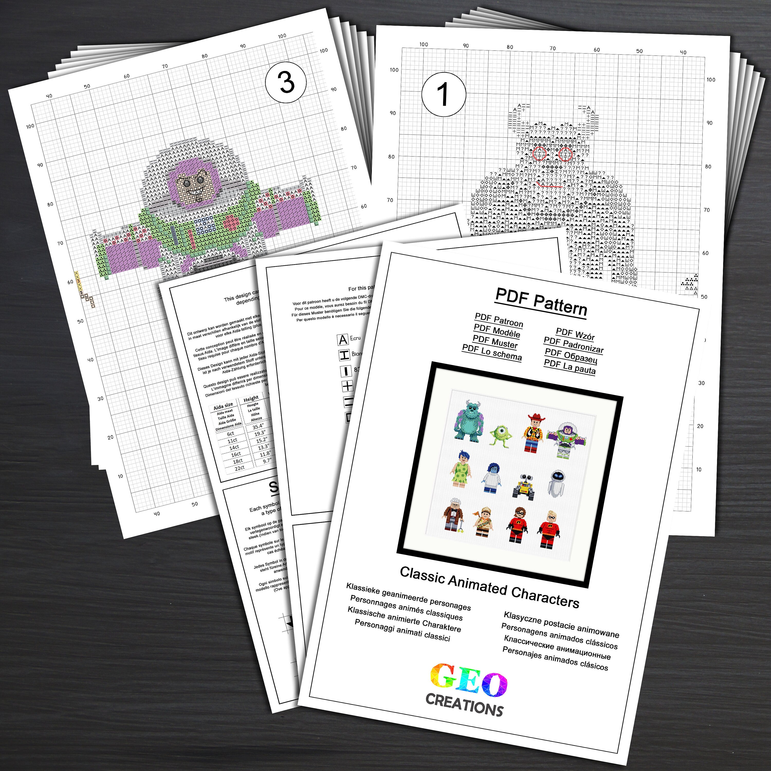 Animated Characters Cross Stitch Pattern PDF INSTANT DOWNLOAD - Etsy UK