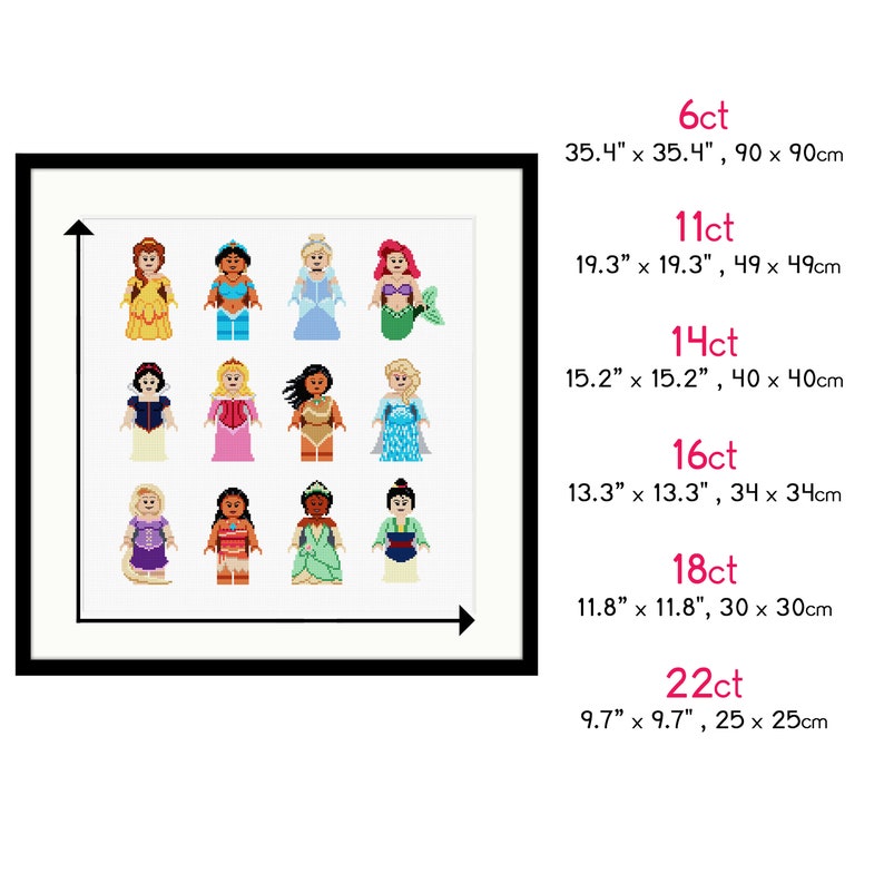Classic Princesses Cross Stitch Pattern Characters PDF - Etsy UK