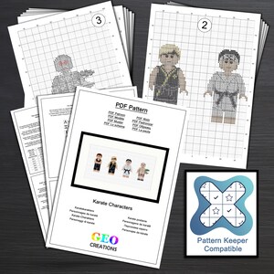 Karate Characters Cross Stitch Pattern, PDF INSTANT DOWNLOAD - Etsy