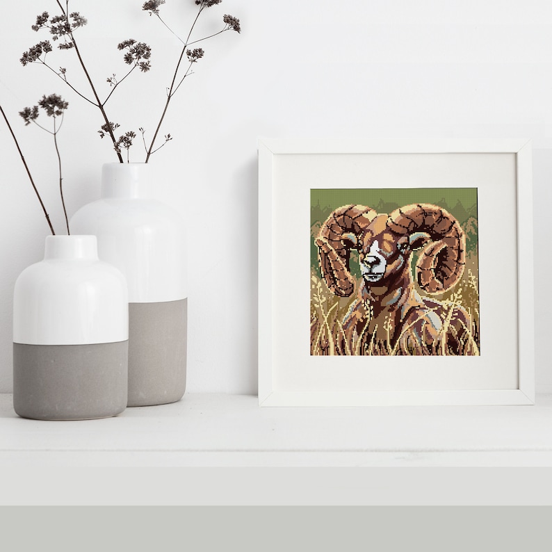 Cross Stitch Pattern : Ram Goat PDF INSTANT DOWNLOAD - Etsy