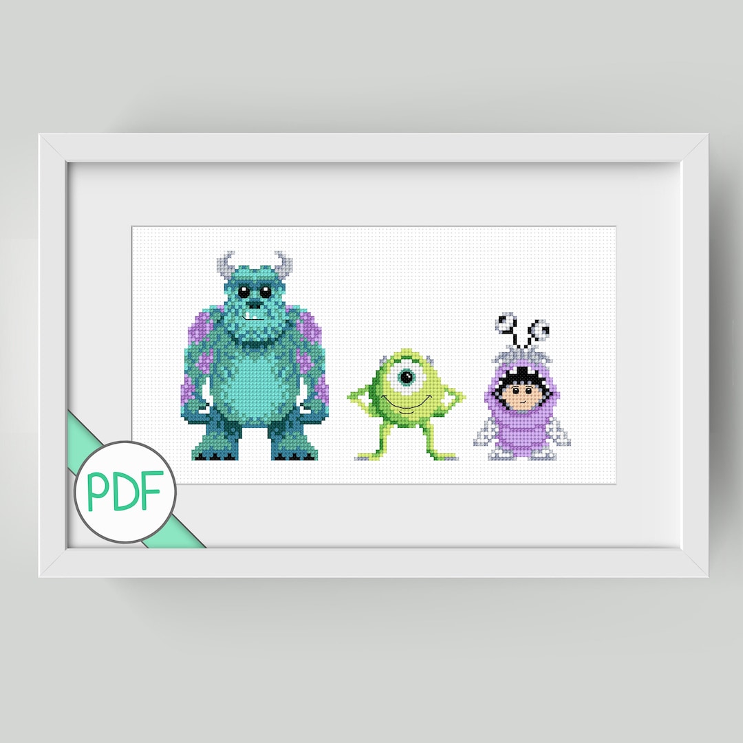 Cross Stitch Pattern: Monster Company Characters, PDF INSTANT DOWNLOAD ...