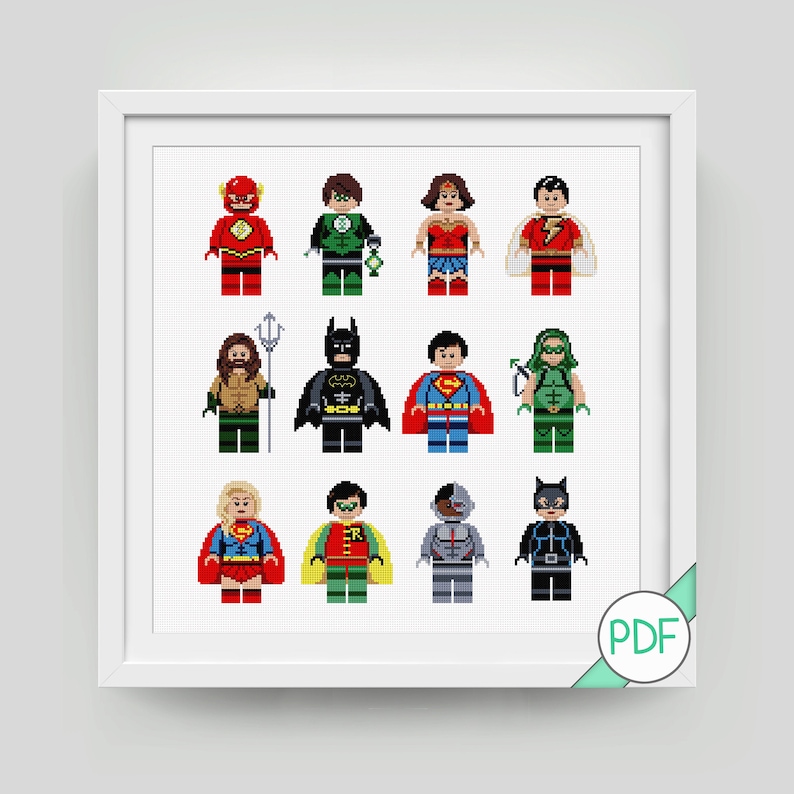 Superhero Characters Cross Stitch Pattern PDF INSTANT - Etsy UK