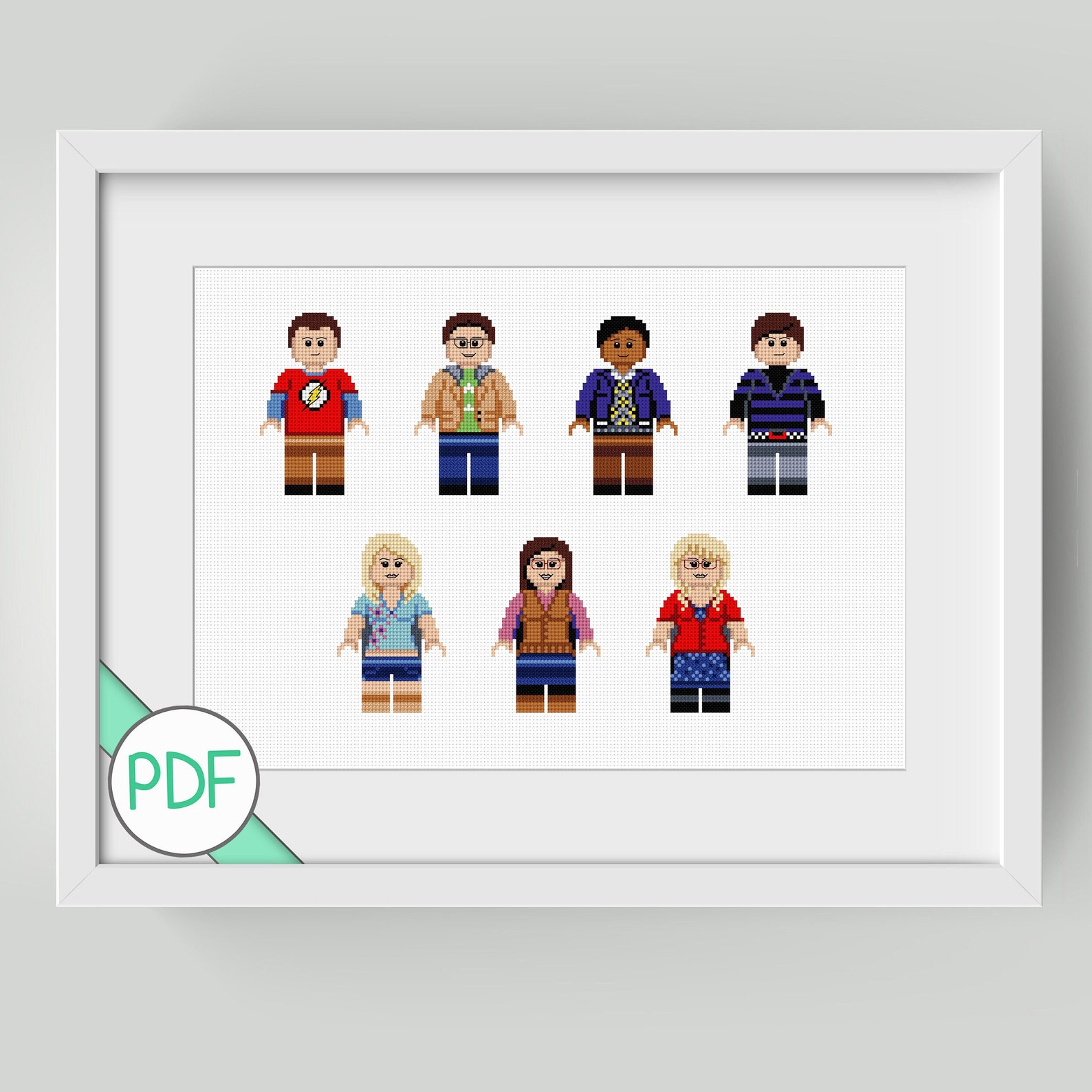 Cross Stitch Pattern: Big Bang Characters PDF INSTANT - Etsy