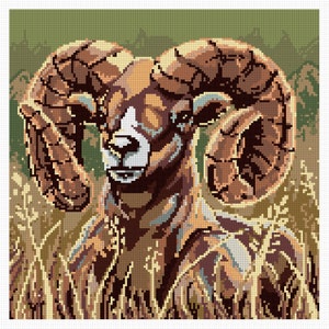 Cross Stitch Pattern : Ram Goat PDF INSTANT DOWNLOAD - Etsy