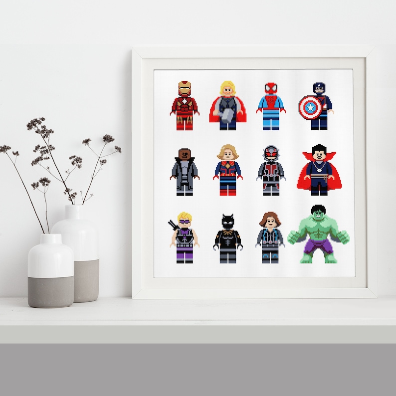 Superhero Characters Cross Stitch Pattern PDF INSTANT | Etsy