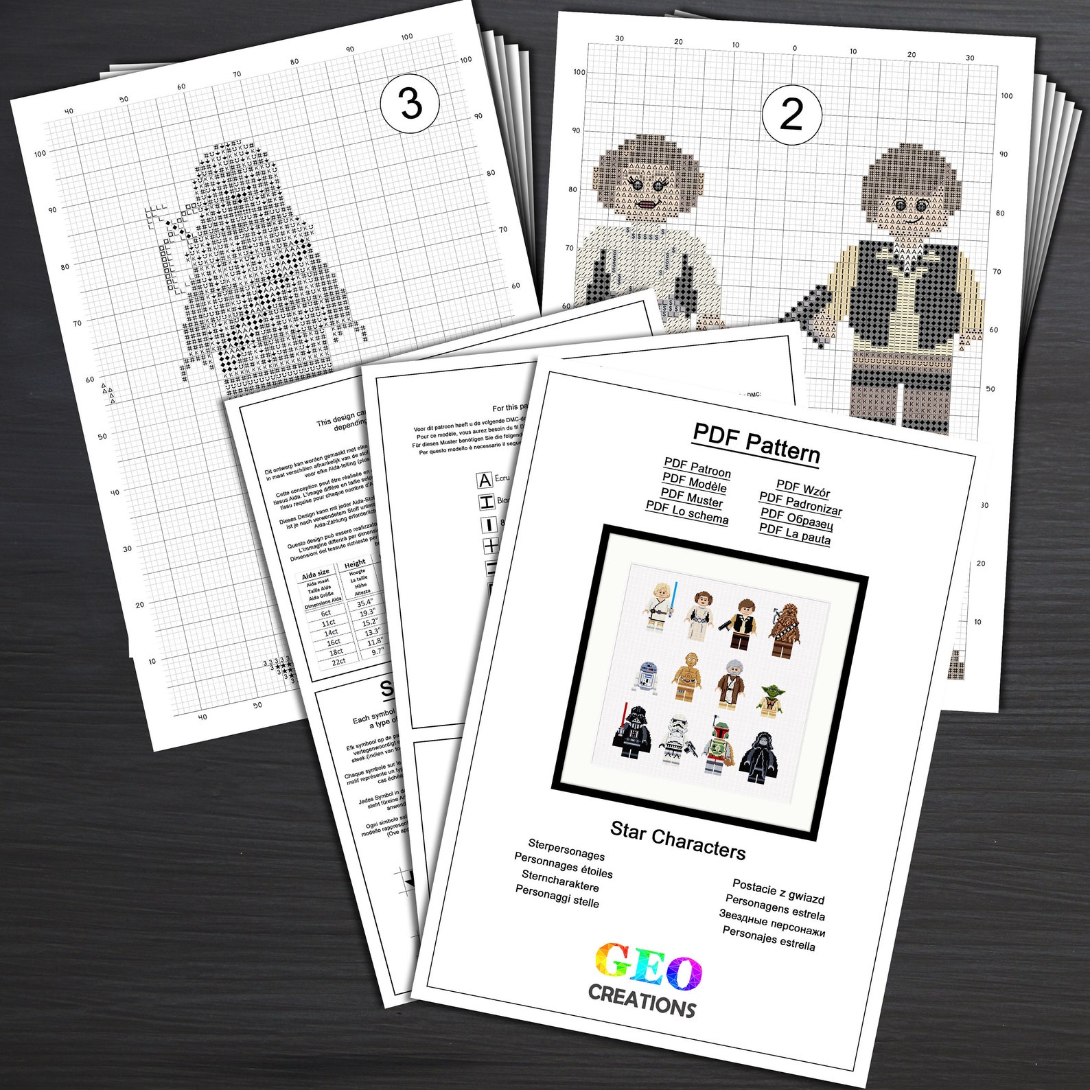 Cross Stitch Pattern: Collection of Star Characters PDF - Etsy