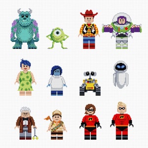 Cross Stitch Pattern: Collection of Animated Characters, PDF INSTANT ...