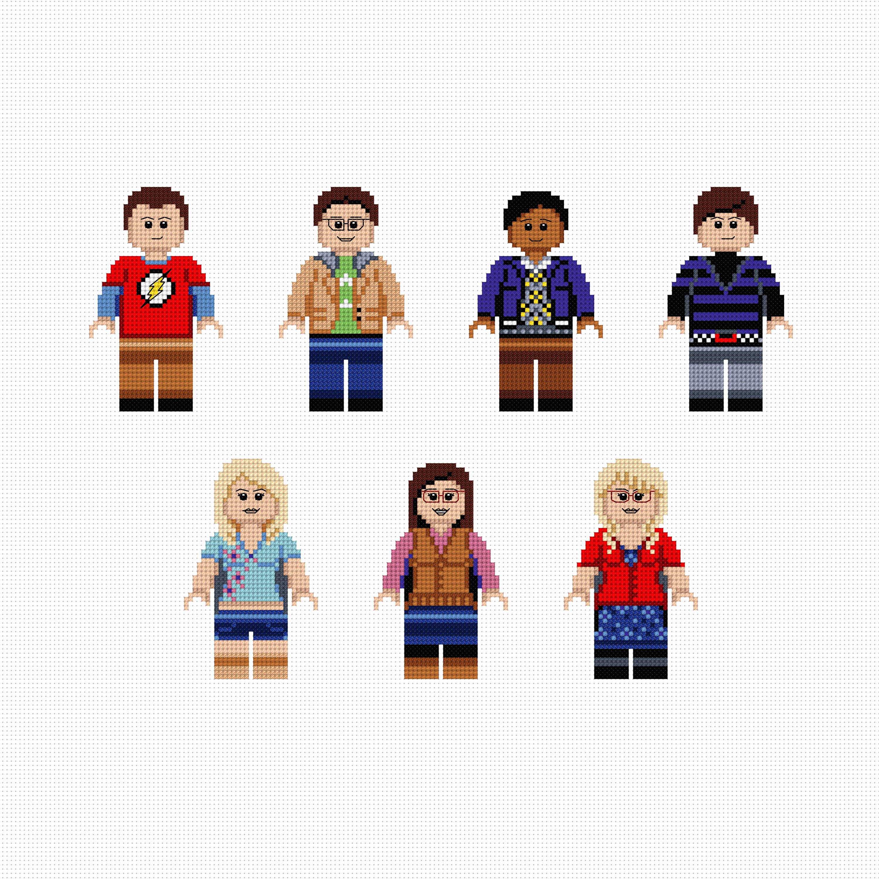 Big Bang Characters Cross Stitch Pattern PDF INSTANT DOWNLOAD - Etsy ...