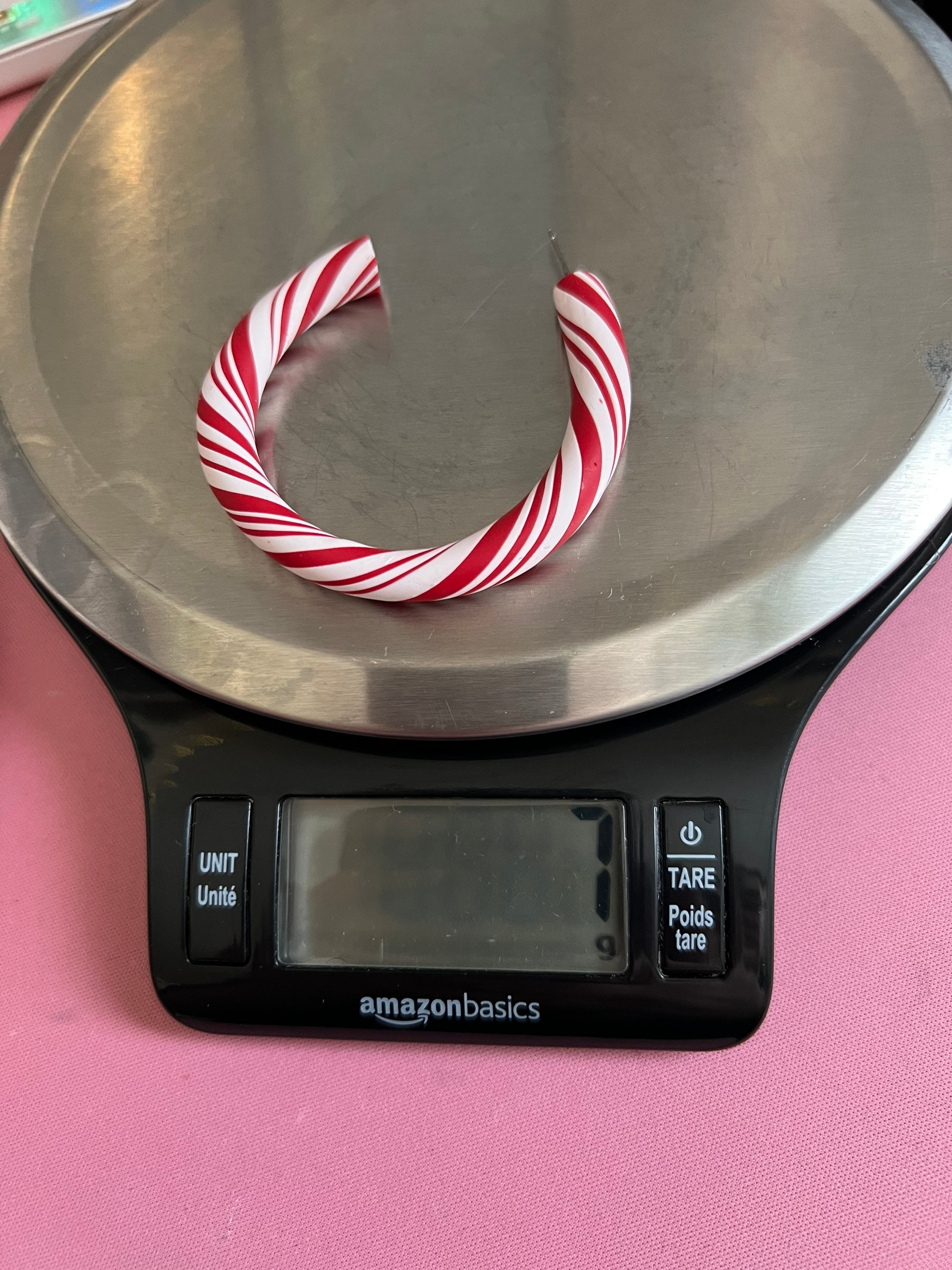 Candy Cane Hoop Earrings | Christmas Clay | Cozy | Holiday | Polymer ...