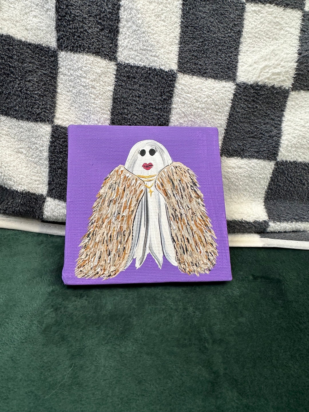 Original Mob Wife Ghost Painting - Fur Coat Ghost - Ghost Painting ...