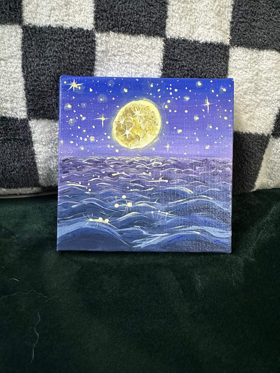Moon Ocean Painting Seascape Painting Ocean Painting Original Water ...