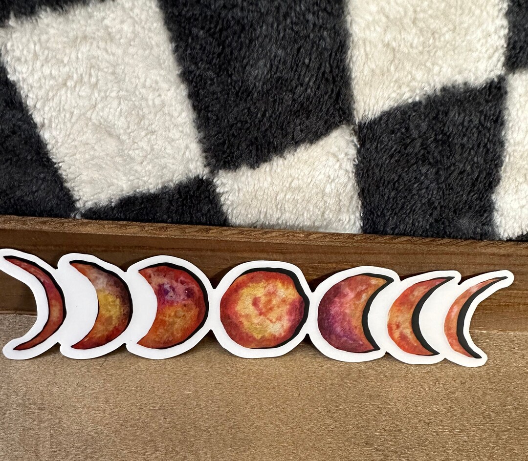 Moon Phase Sticker - Watercolor Moon Phase Sticker - Moon Sticker ...